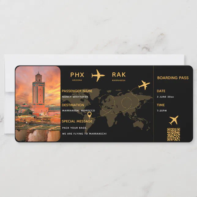 Personalized Boarding Pass Ticket Template | Zazzle