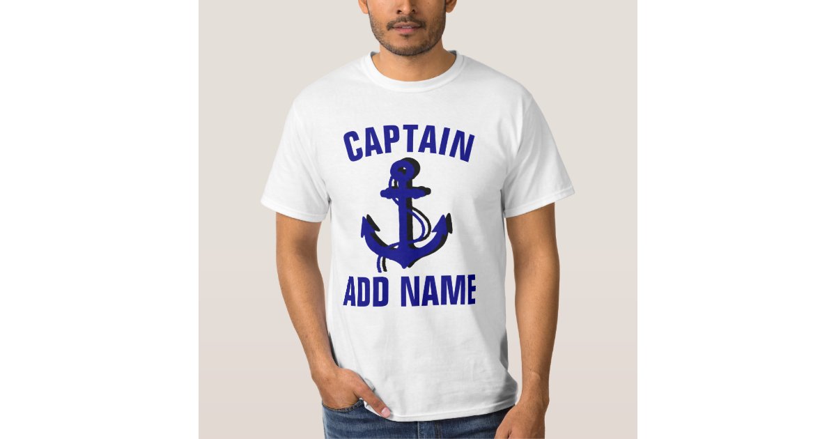 Personalized boat captain name anchor Tee | Zazzle