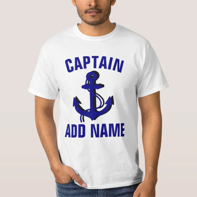 Personalized boat captain name anchor Tee | Zazzle