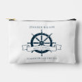 Personalized Boat Captain Vintage Nautical Wheel Accessory Pouch | Zazzle