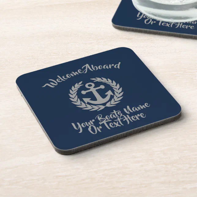 Personalized boat name and anchor beverage coaster | Zazzle Personalized boat name and anchor beverage coaster | Zazzle