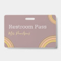 Personalized Boho Rainbow Hall Pass Badge | Zazzle