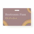 Personalized Boho Rainbow Hall Pass Badge | Zazzle