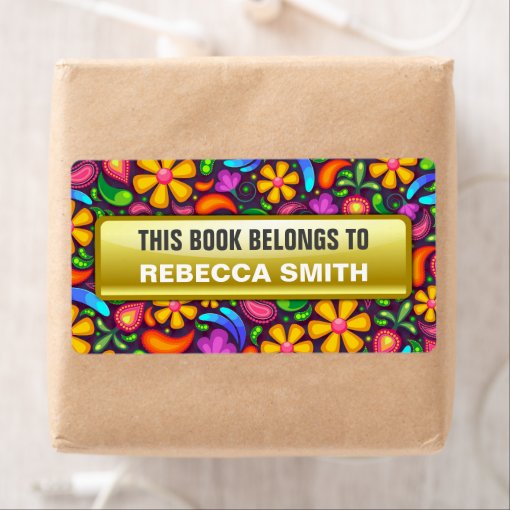 Personalized Book Labels | Floral Bookplate Label | Zazzle