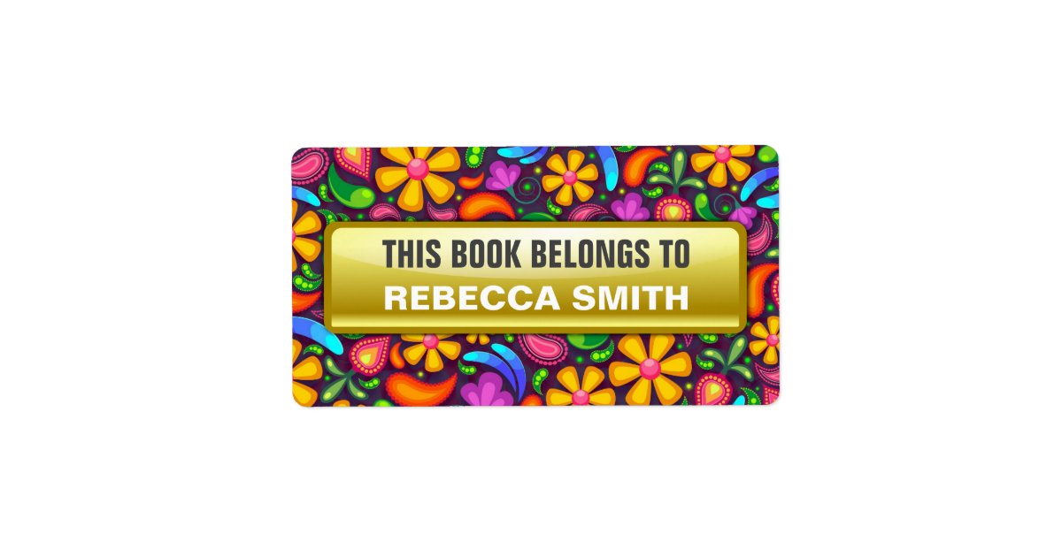 Personalized Book Labels | Floral Bookplate Label | Zazzle