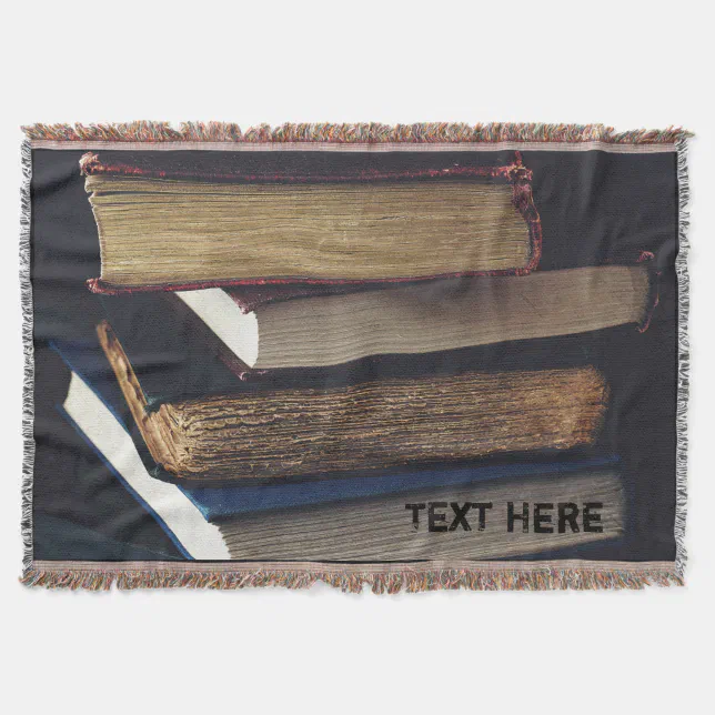 Personalized Book Lover, Stacked Old Books Throw Blanket | Zazzle