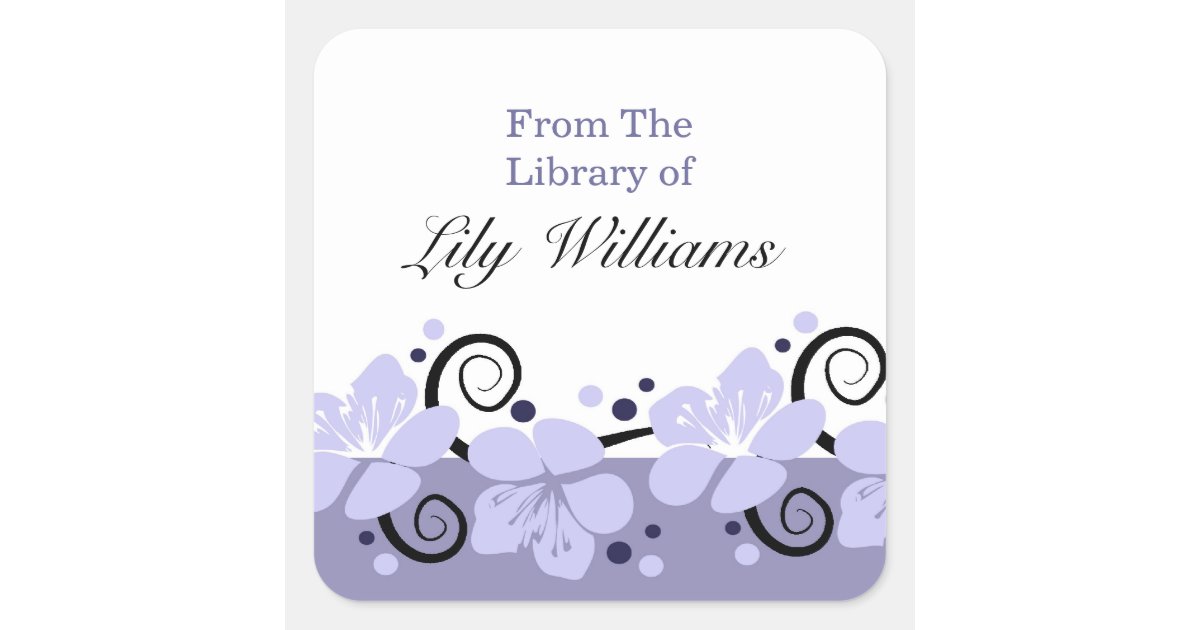 Personalized Bookplates - Purple Flowers | Zazzle