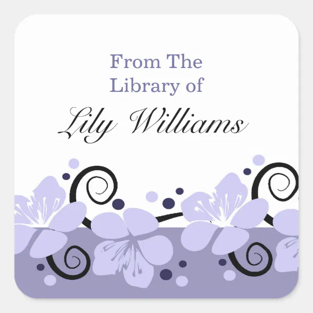 Personalized Bookplates - Purple Flowers | Zazzle