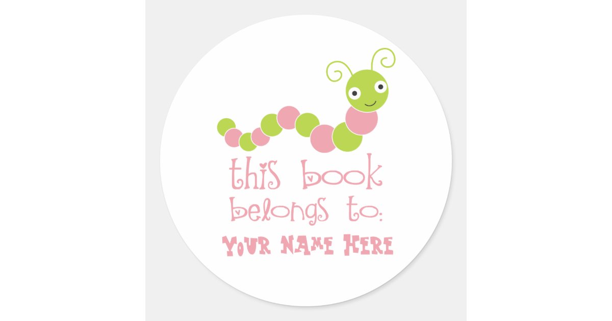 Personalized Bookworm Bookplate Stickers | Zazzle
