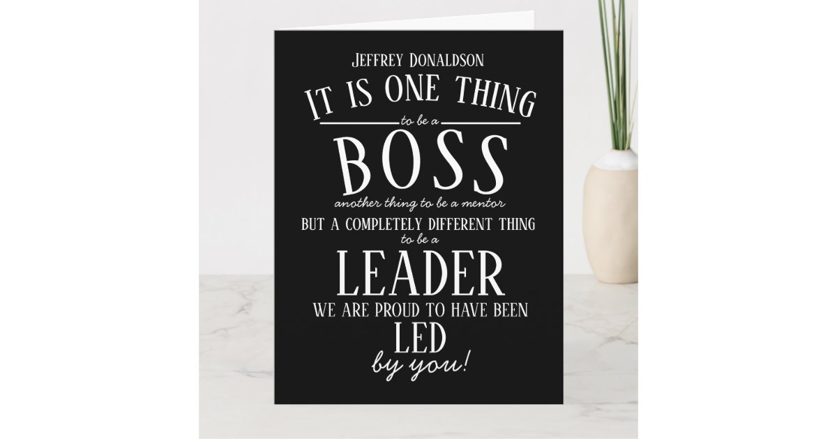 Personalized Boss Day thank you gift office decor Card | Zazzle
