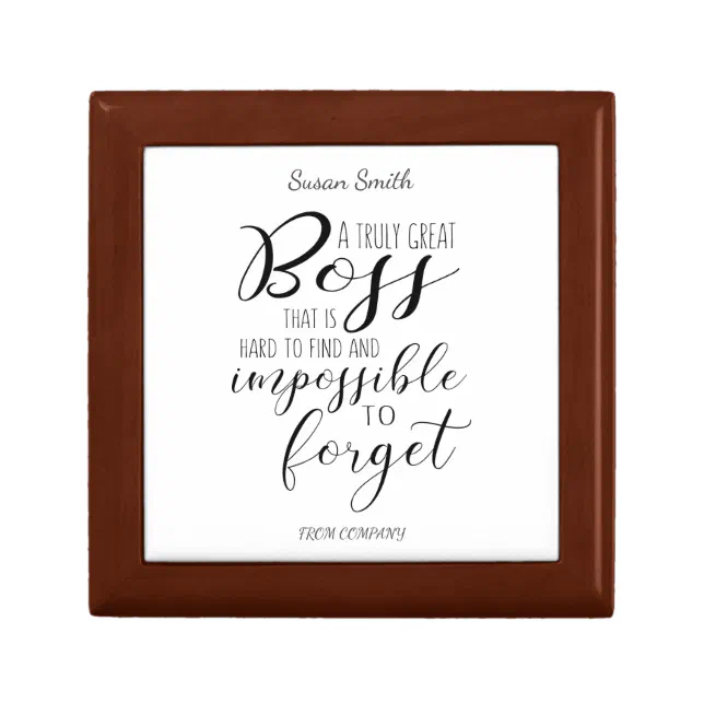 personalized Boss Retirement keepsake box custom | Zazzle