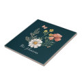 Personalized Botanical Wildflower Flower Boho Ceramic Tile | Zazzle