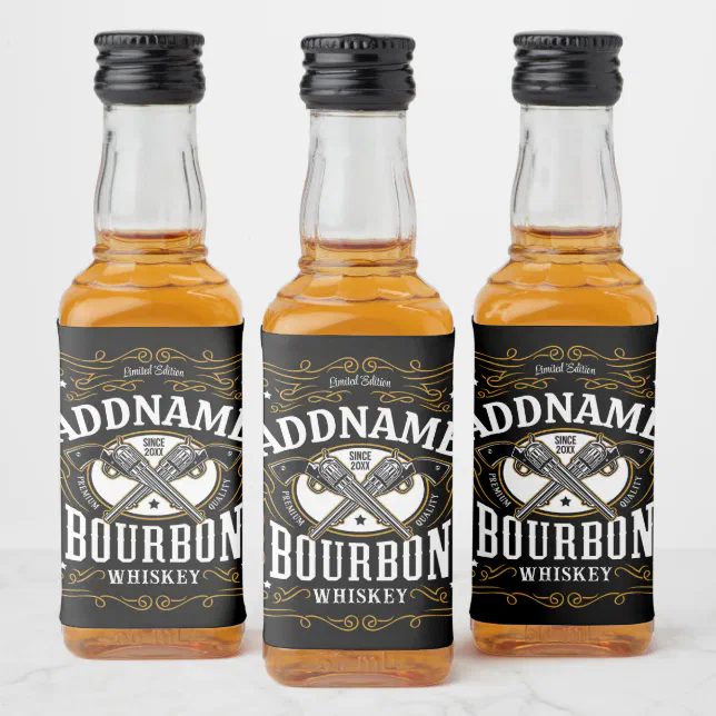 Personalized Bourbon Vintage Guns Whiskey Label | Zazzle
