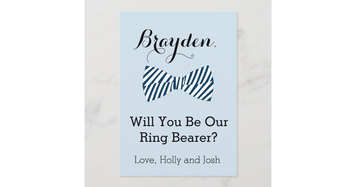 Personalized Bow Tie Ring Bearer Proposal Card | Zazzle.com