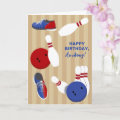 Personalized Bowling Themed Birthday Card | Zazzle