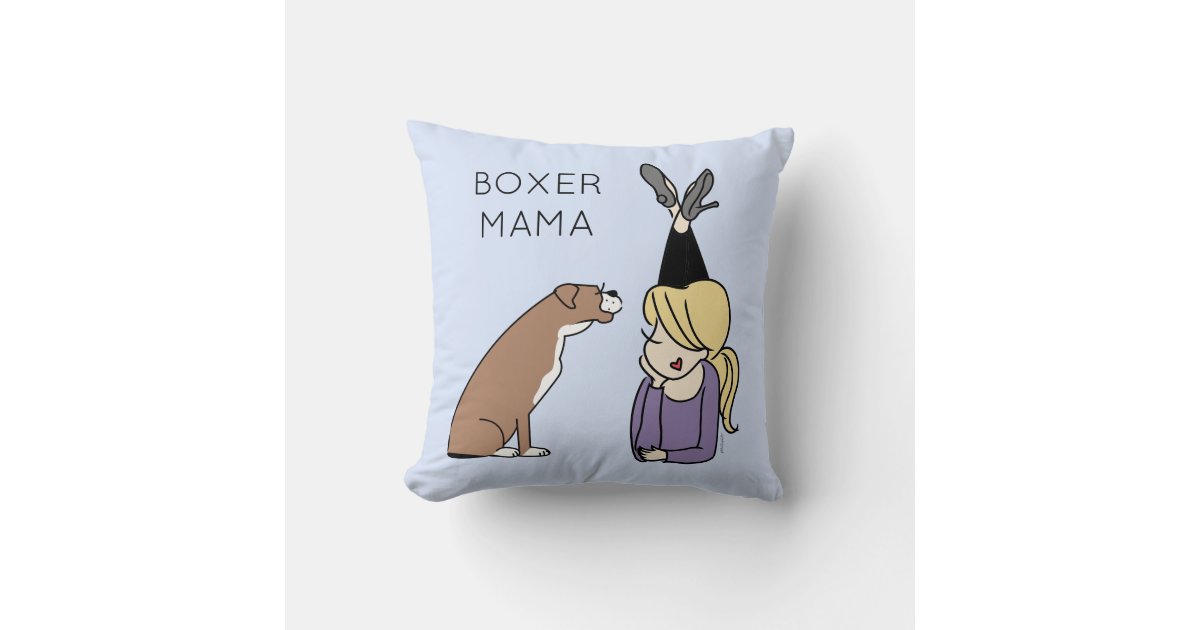 Personalized Boxer Mama Throw Pillow | Zazzle