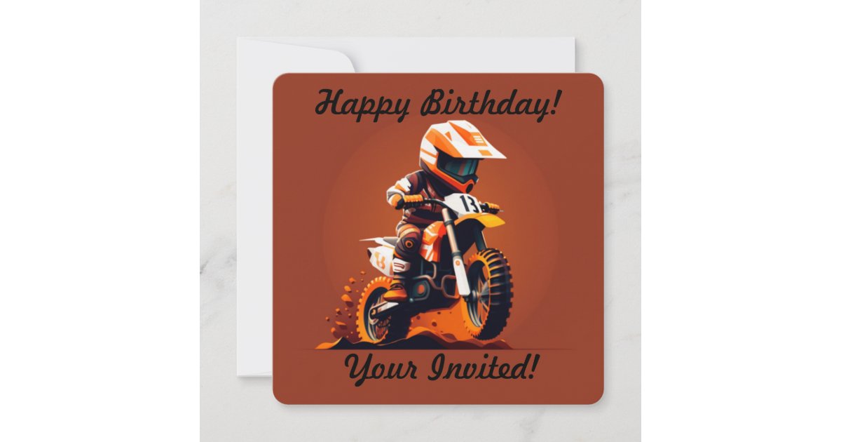 Personalized Boy Motocross Invitation | Zazzle