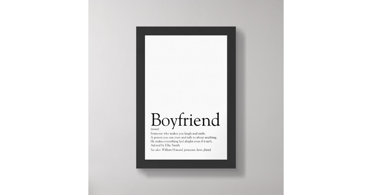 Personalized Boyfriend Definition Framed Art | Zazzle