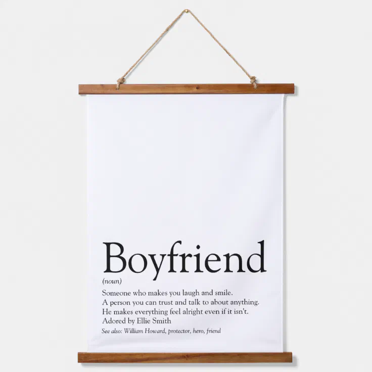 Personalized Boyfriend Definition Quote Hanging Tapestry | Zazzle