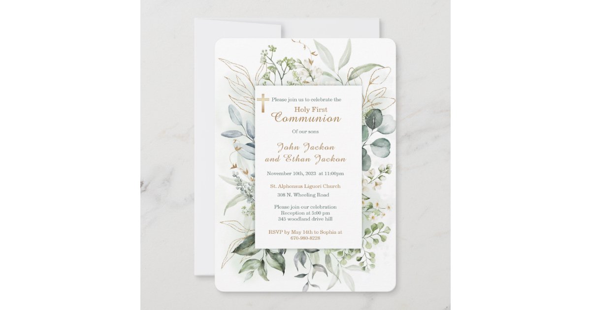 Personalized Boys First Communion Invitation Zazzle