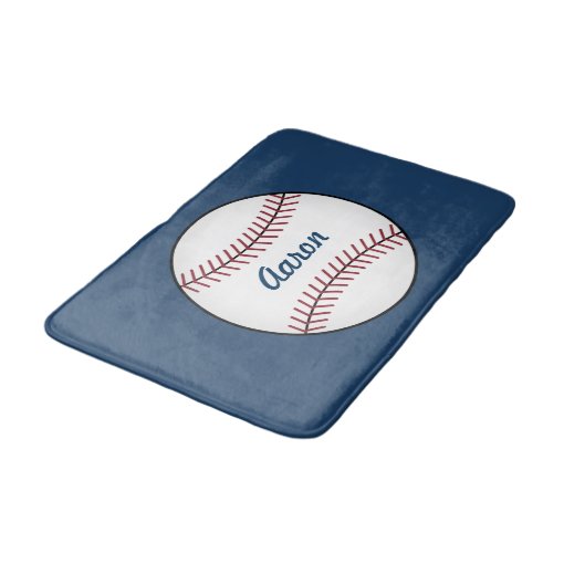 Personalized Boy's Kid's Baseball Bath Mat Rug | Zazzle