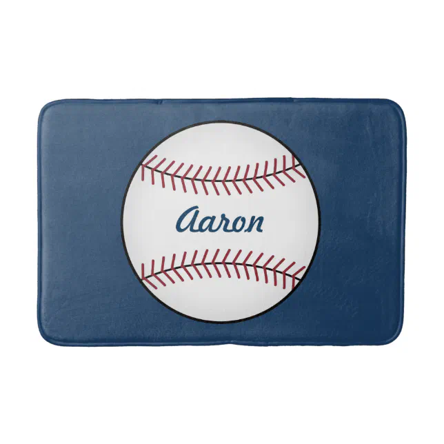 Personalized Boy's Kid's Baseball Bath Mat Rug | Zazzle
