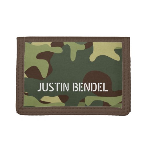 Personalized Boy's Men's Camo Camouflage Military Tri-fold Wallet | Zazzle