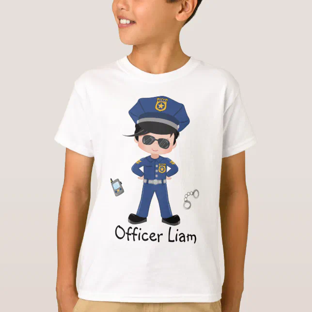 Personalized Boys Police Officer Law Enforcment T-Shirt | Zazzle