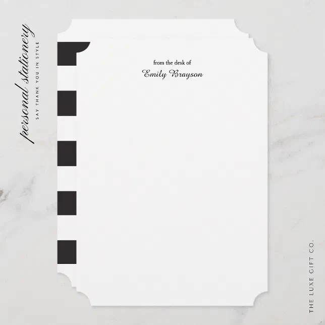 Personalized Bracket Edge Note Cards Stripes | Zazzle