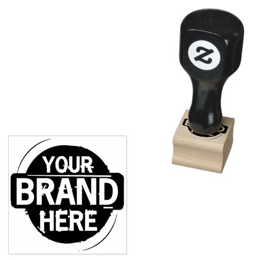 Personalized Brand Logo Custom Rubber Stamp | Zazzle