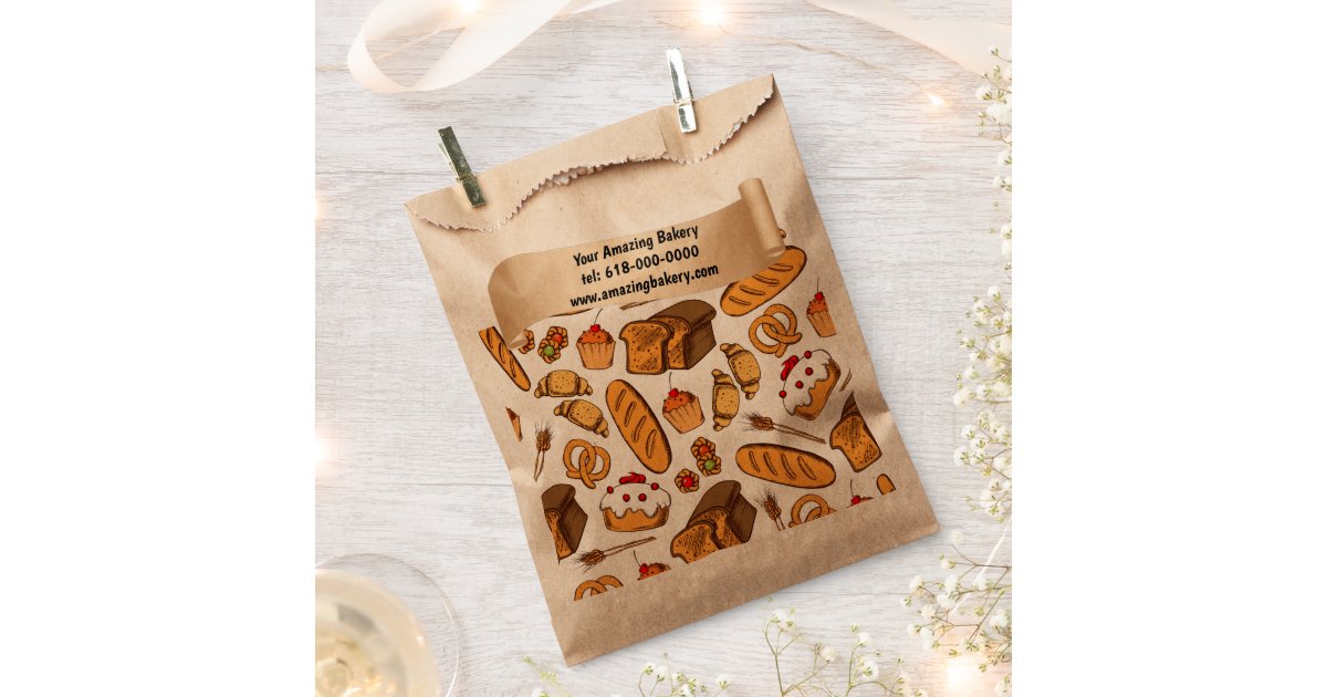 Personalized Bread, Cake and Pastry Bakery Favor Bag | Zazzle