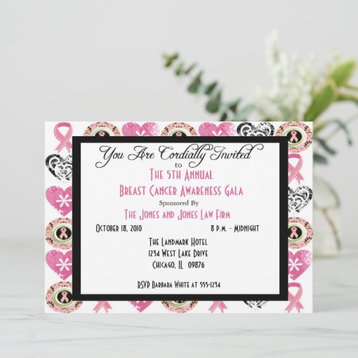 Personalized Breast Cancer Awareness Invitations.. Invitation | Zazzle