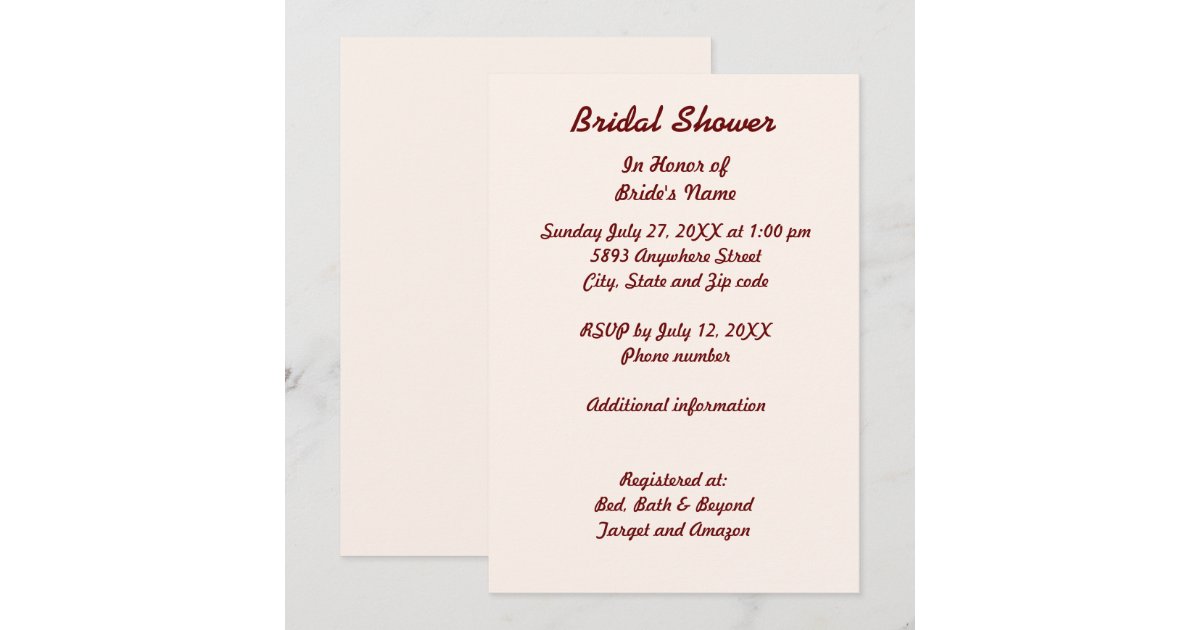 Personalized Bridal Shower Invitation Card | Zazzle