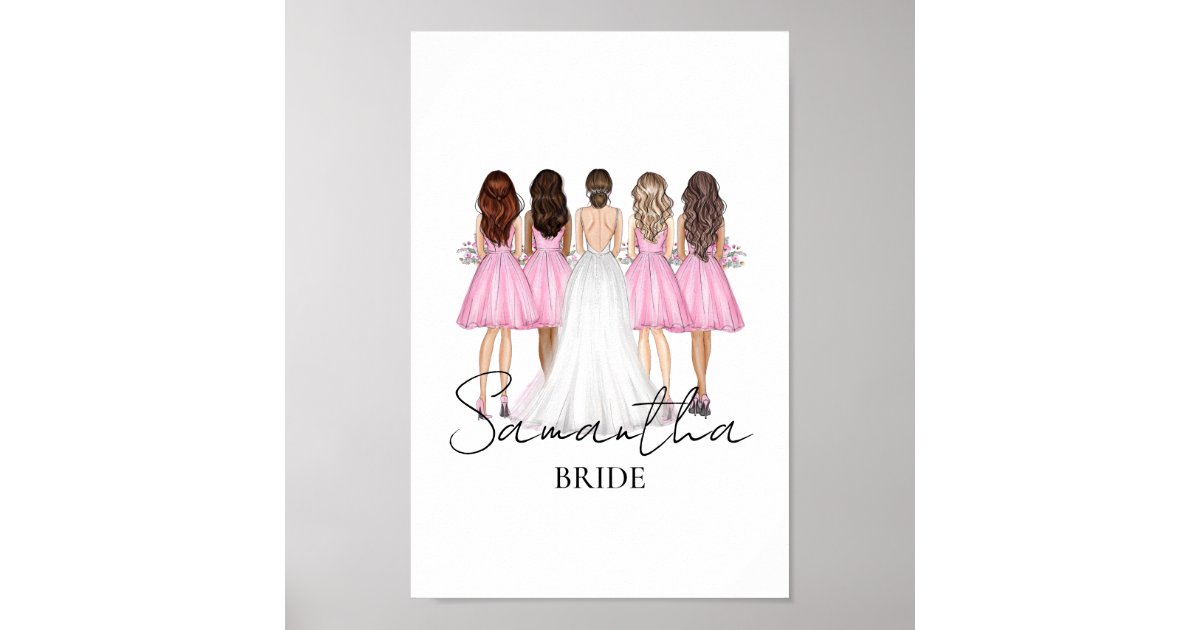 Personalized Bride Custom Name Wall Art Gift | Zazzle