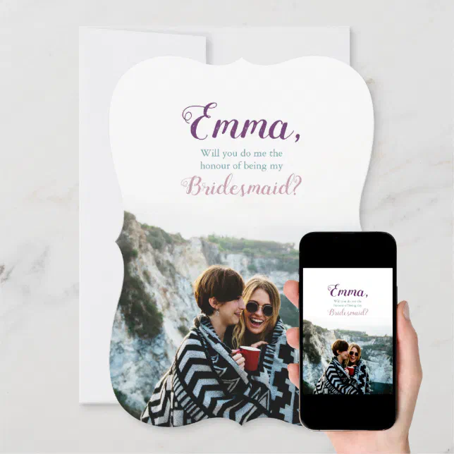 [Personalized] Bridesmaid Proposal Photo Invitation | Zazzle