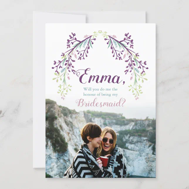 [Personalized] Bridesmaid Proposal Photo Invite | Zazzle