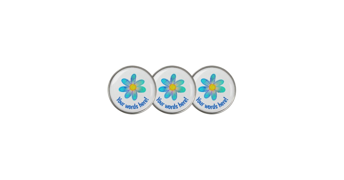 Personalized Bright Flower Golf Ball Markers | Zazzle