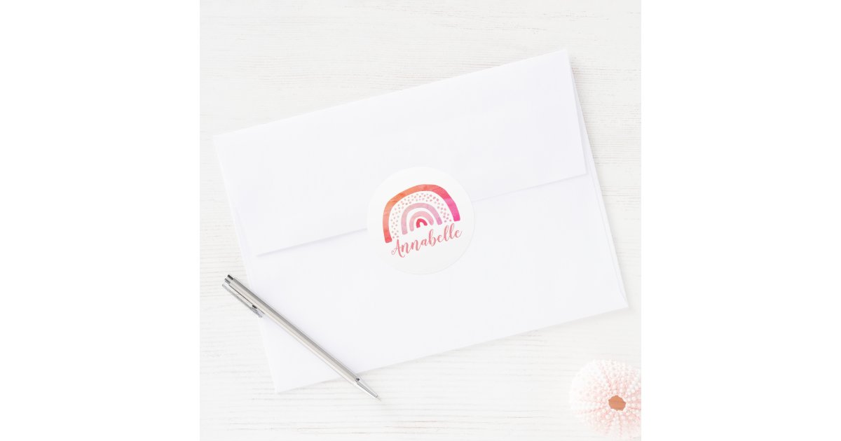 Personalized Bright Rainbow Name Sticker | Zazzle