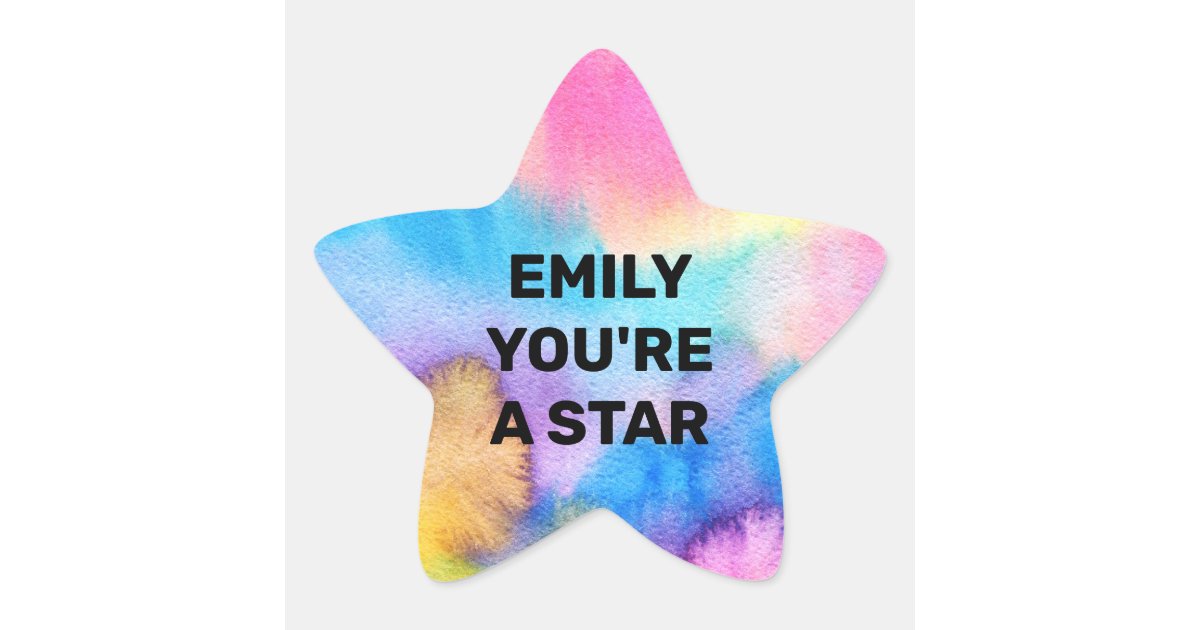 Personalized Bright Star Reward Chart School Kids Star Sticker | Zazzle