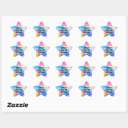 Personalized Bright Star Reward Chart School Kids Star Sticker | Zazzle
