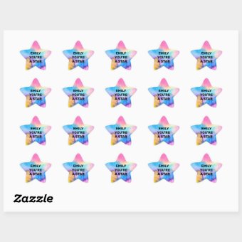 Personalized Bright Star Reward Chart School Kids Star Sticker | Zazzle