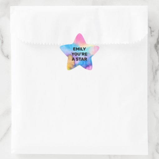 Personalized Bright Star Reward Chart School Kids Star Sticker | Zazzle