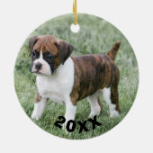 Personalized Brindle Boxer Christmas Ornament | Zazzle