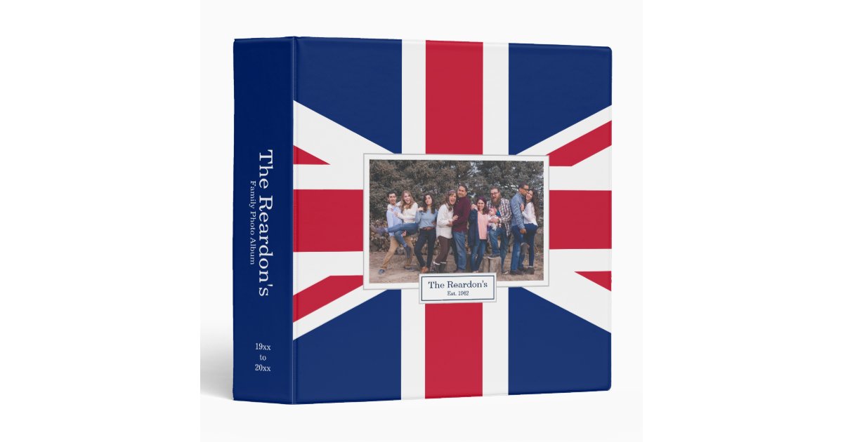 Personalized British Flag Family Photo Album 3 Ring Binder | Zazzle