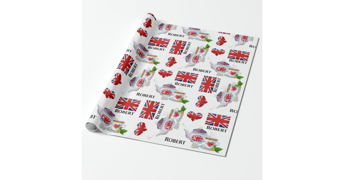 Personalized British Tea Wrapping Paper | Zazzle