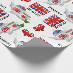 Personalized British Tea Wrapping Paper | Zazzle