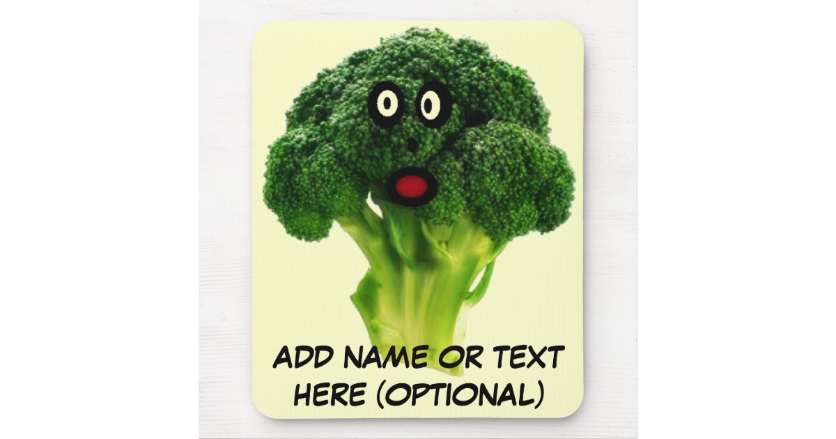 Personalized Broccoli Cartoon Mouse Pad | Zazzle