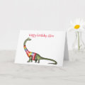 Personalized Brontosaurus birthday card | Zazzle