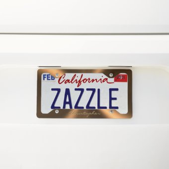 Personalized Bronze Metallic Radial Texture License Plate Frame | Zazzle