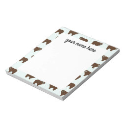 Personalized Brown Bear Kids Notepad | Zazzle